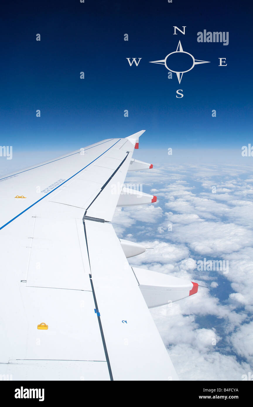 Concept compass flight plane hi-res stock photography and images - Alamy