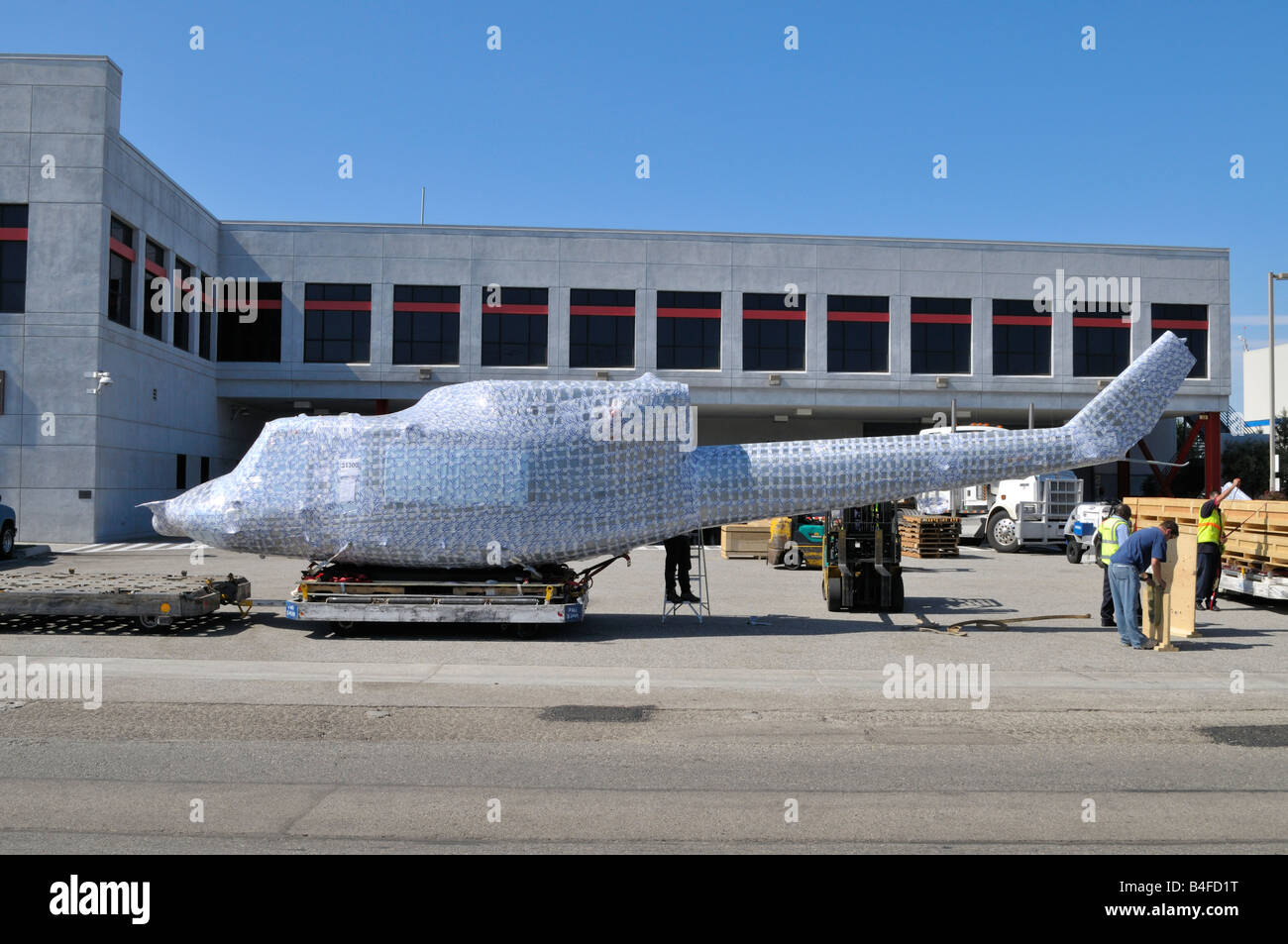 Helicopter body completely wrapped up and ready for delivery Stock ...