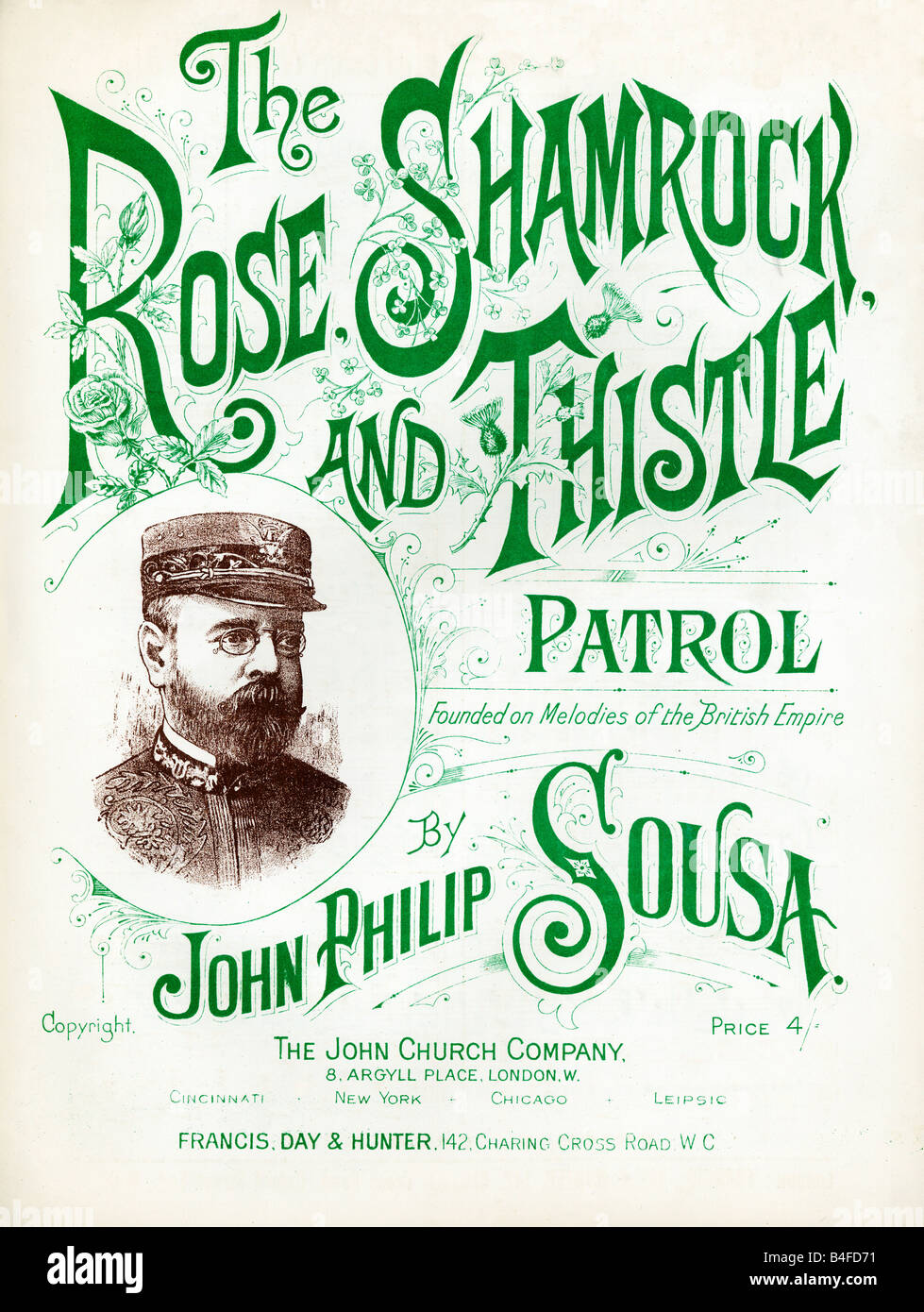 The Rose Shamrock and Thistle Patrol 1901 music sheet cover for a tune ...