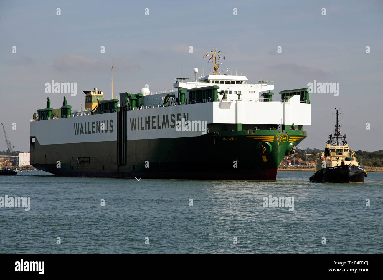 Port of Southampton England car carrier transporter ship MV Medea and ...