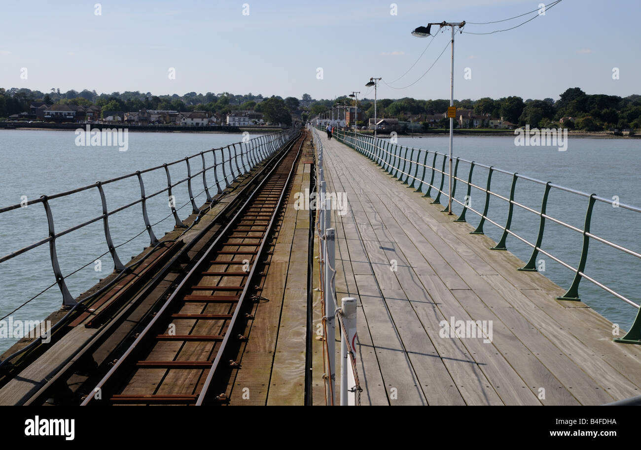 Hythe pier railway and walkway on Southampton Water England UK Stock ...