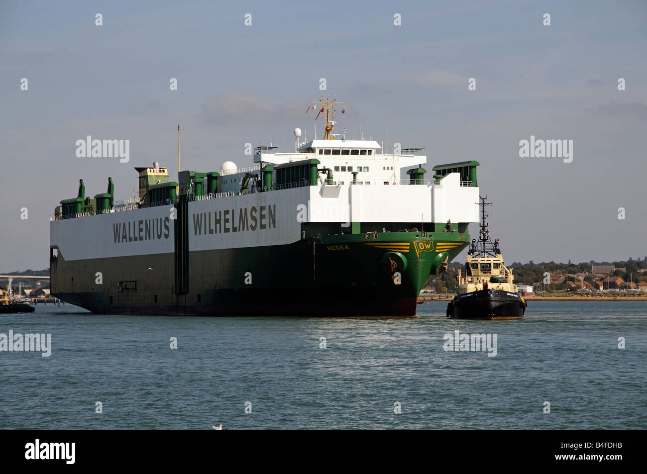 Port of Southampton England car carrier transporter ship MV Medea and ...