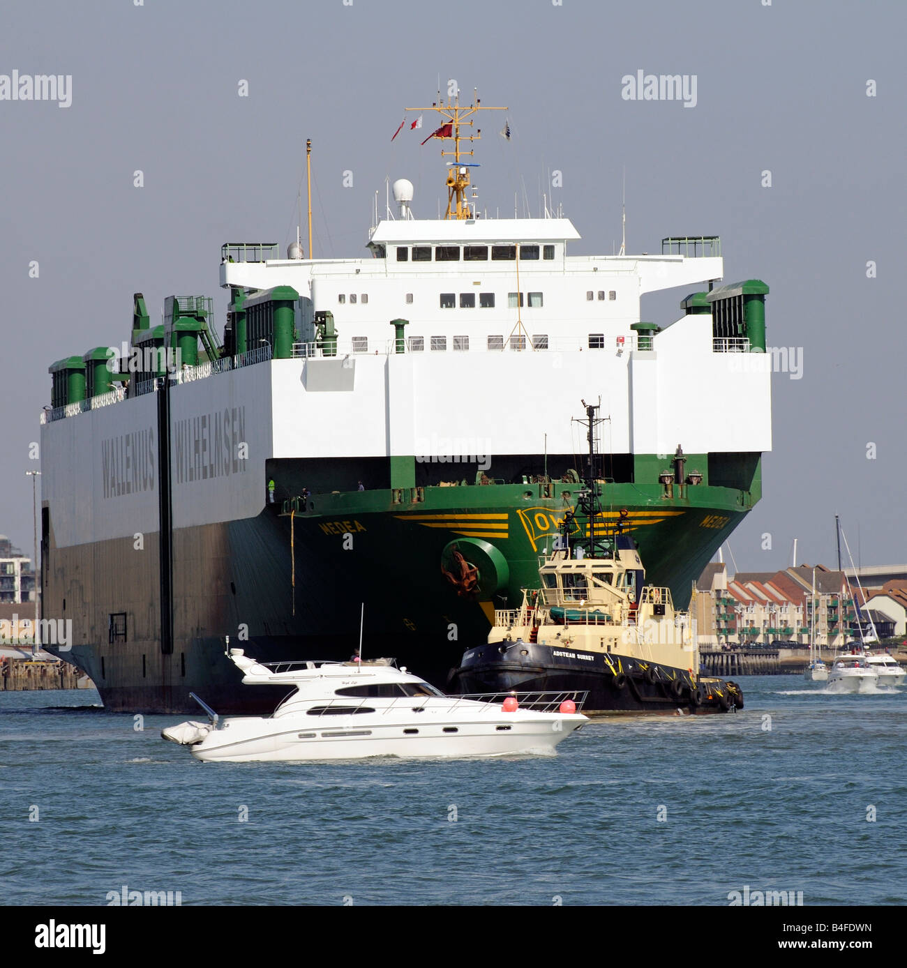 Port of Southampton England car carrier transporter ship MV Medea and ...