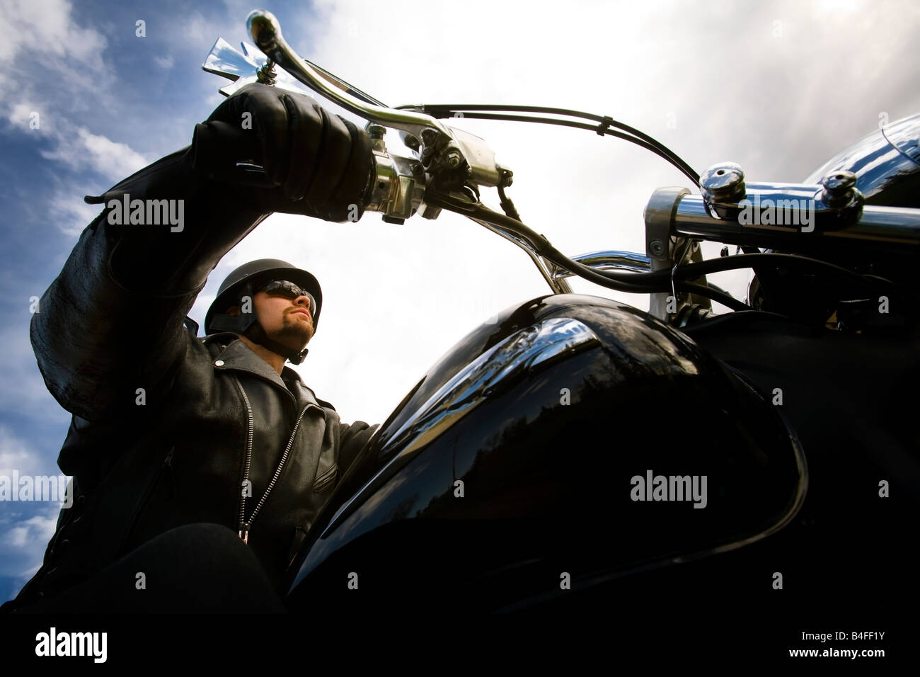 Man Riding Motorbike Stock Photo - Alamy