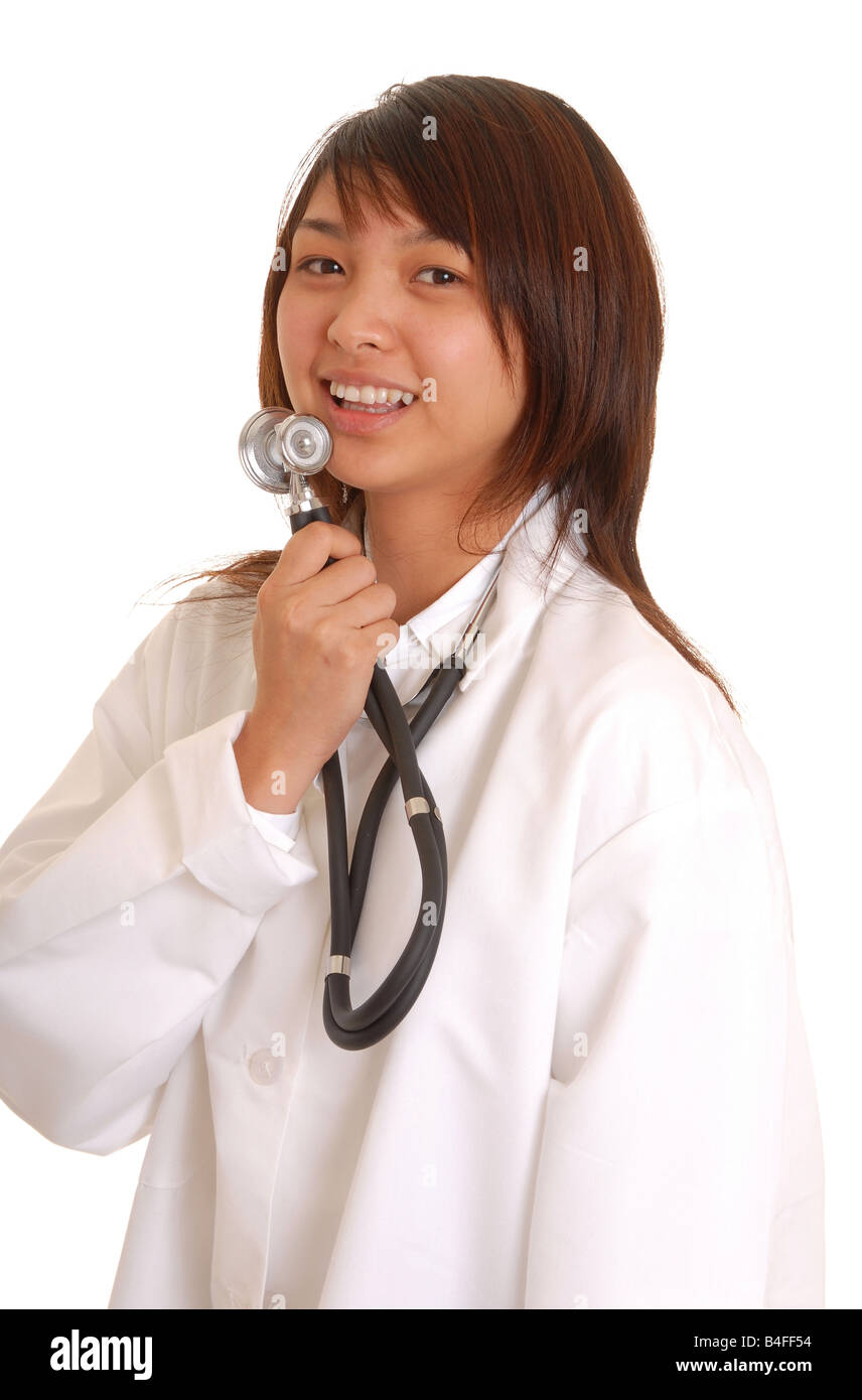 Lovely young and beautiful Asian Doctor or Nurse Stock Photo - Alamy