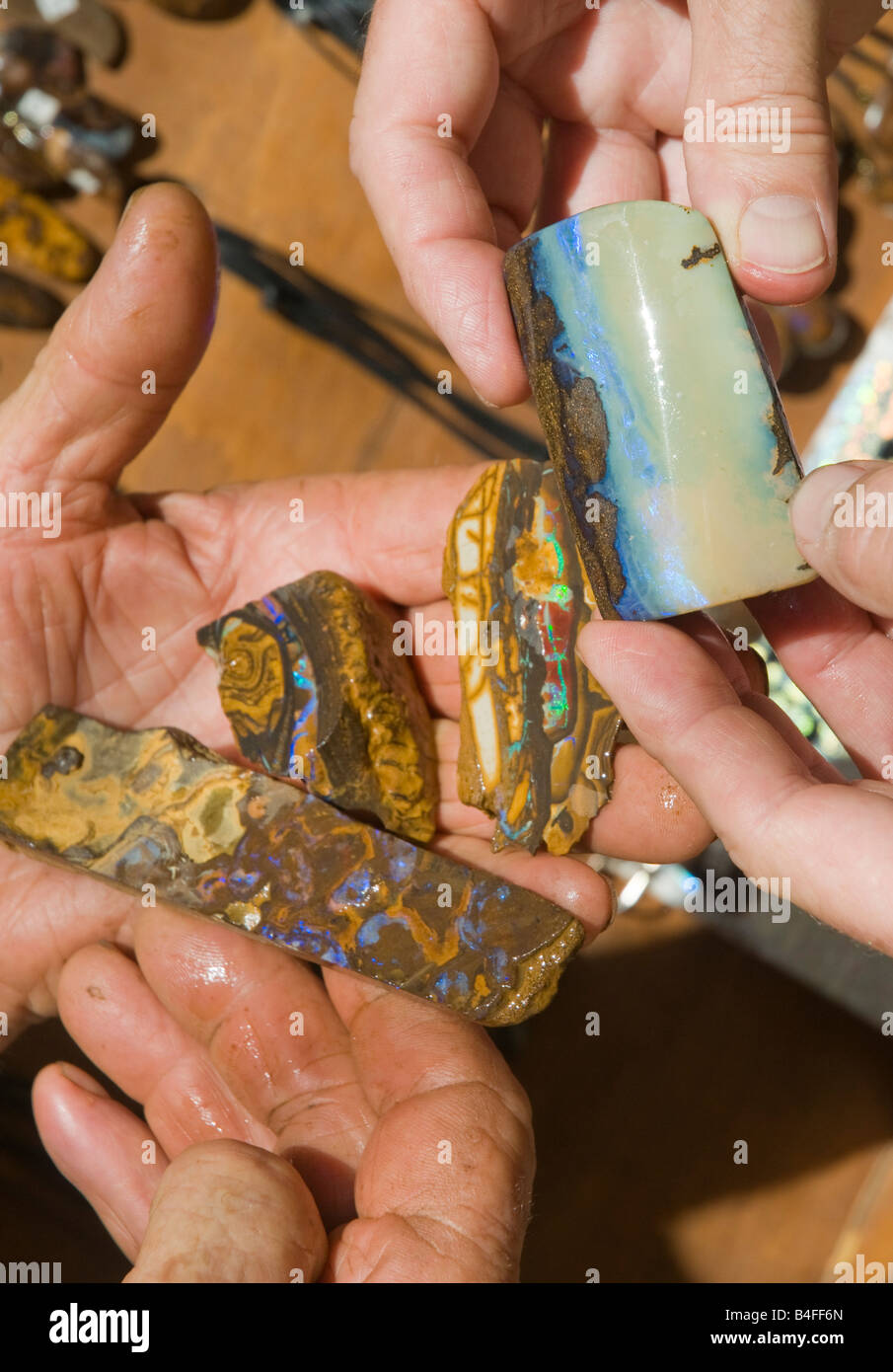 Pieces of Queensland rough cut boulder opal Stock Photo - Alamy
