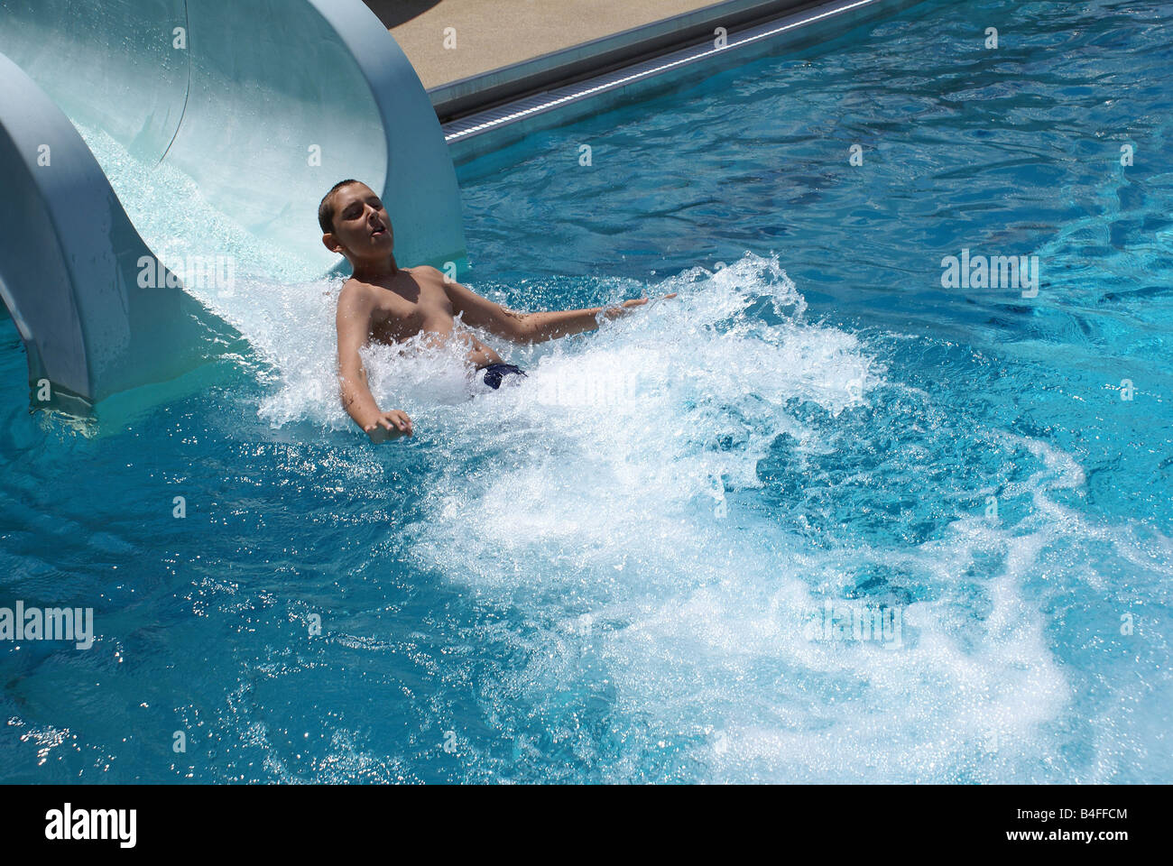 Bottom of Water Slide Stock Photo - Alamy