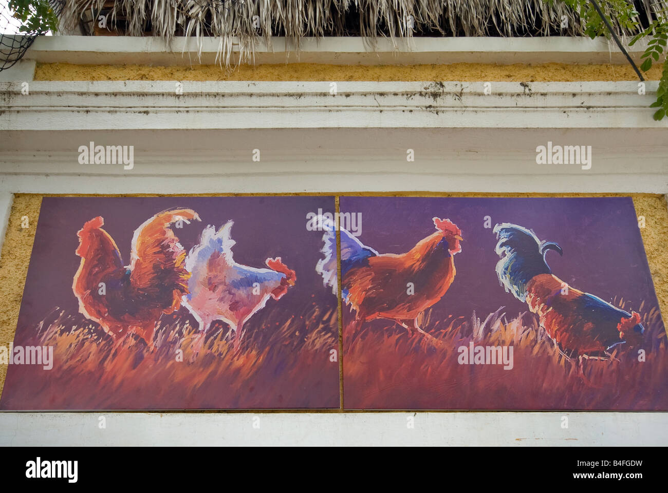 Tre Galline restaurant sign at Todos Santos Baja California Sur Mexico ...