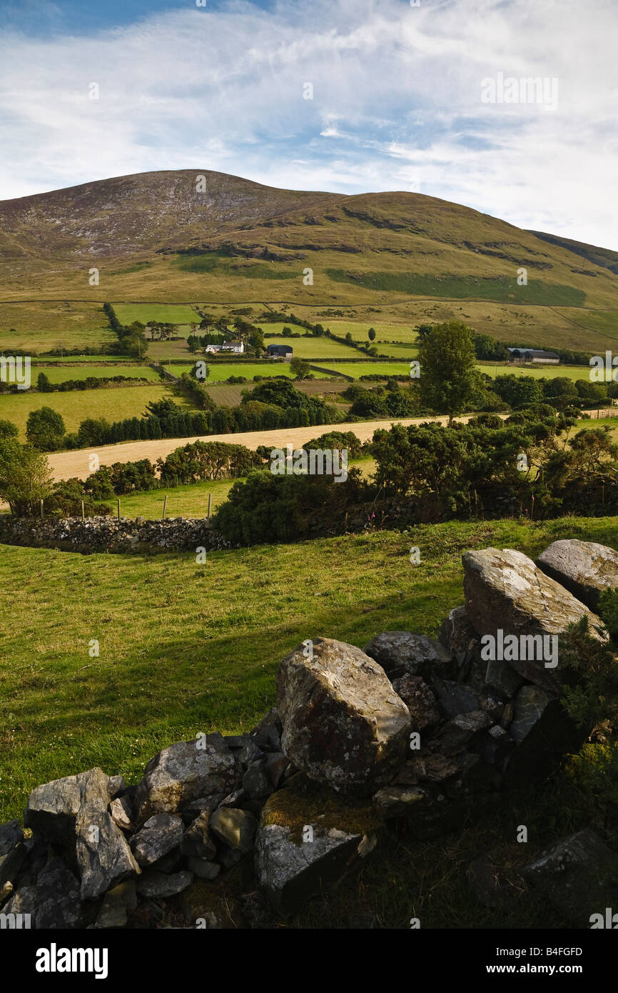 Typical rural scene and isolated farm in the Mourne Mountains near ...