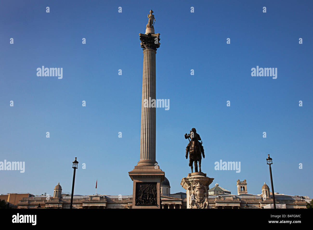 Nelson's Column, Trafalgar Square, London, England, UK Stock Photo - Alamy