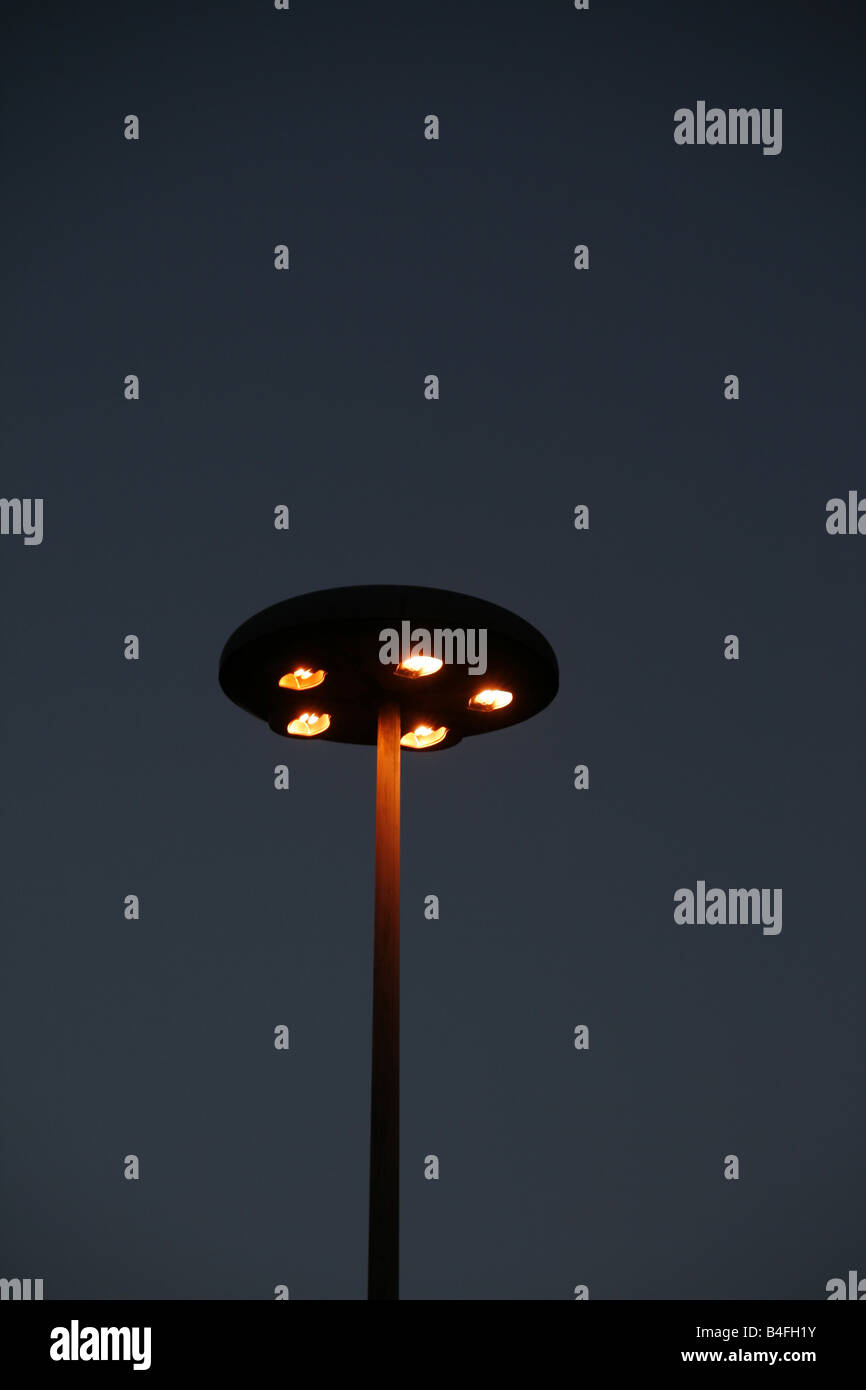 modern lamp post in city street at night Stock Photo - Alamy