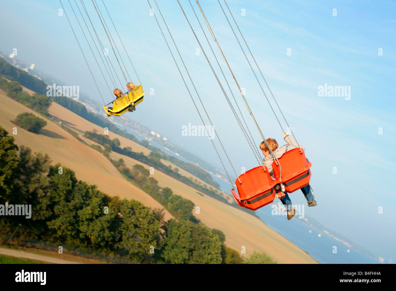Boy Chairoplane Flying Hansapark High Resolution Stock Photography and ...