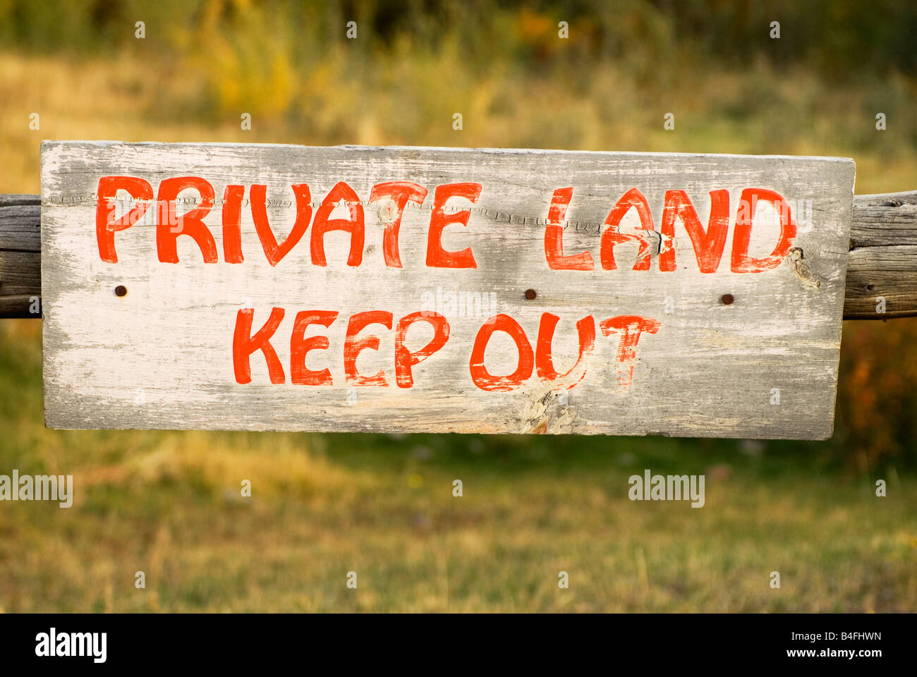 Private property warning sign in Wyoming, USA Stock Photo - Alamy