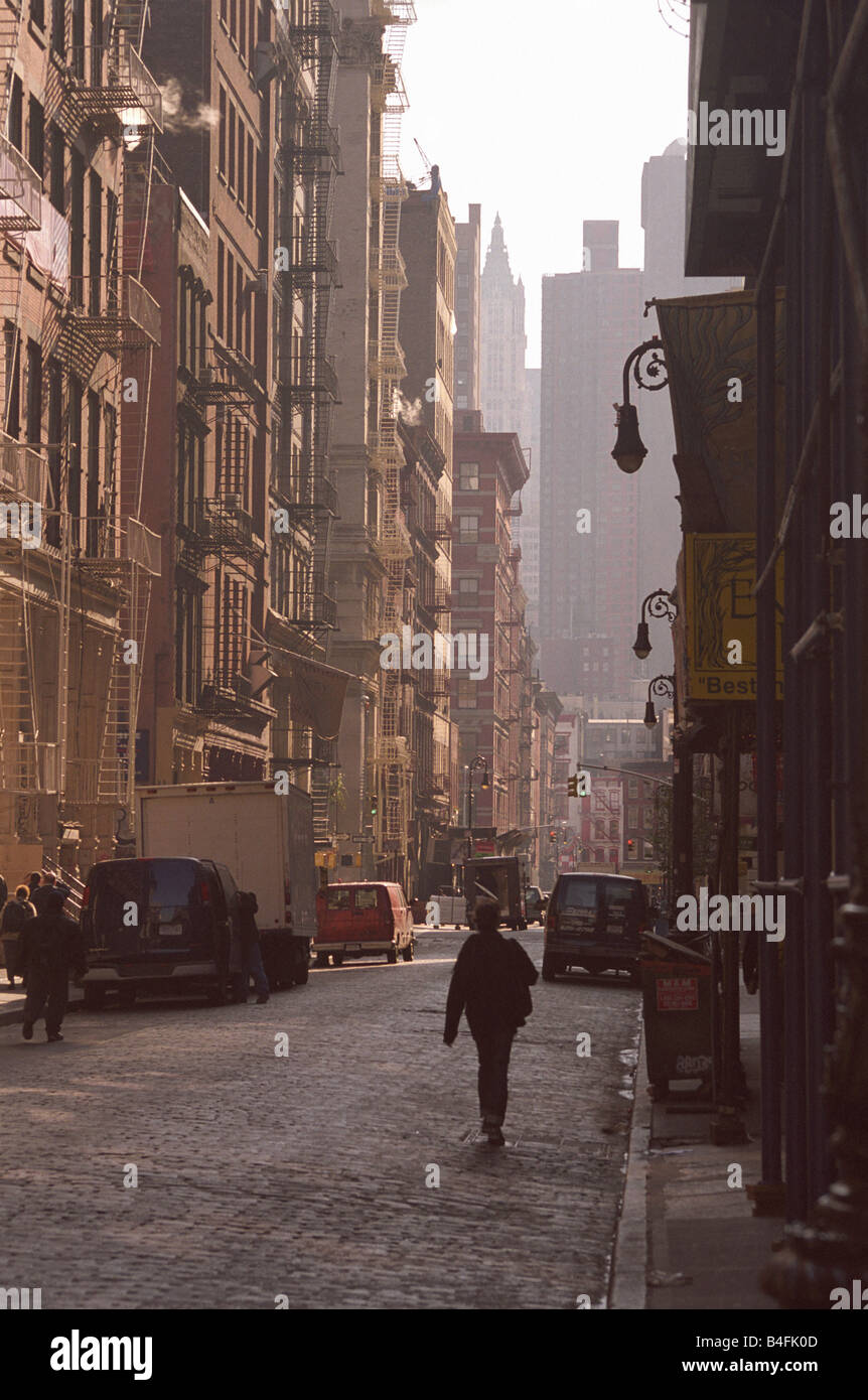 Walking on a Soho street, New York City Stock Photo - Alamy