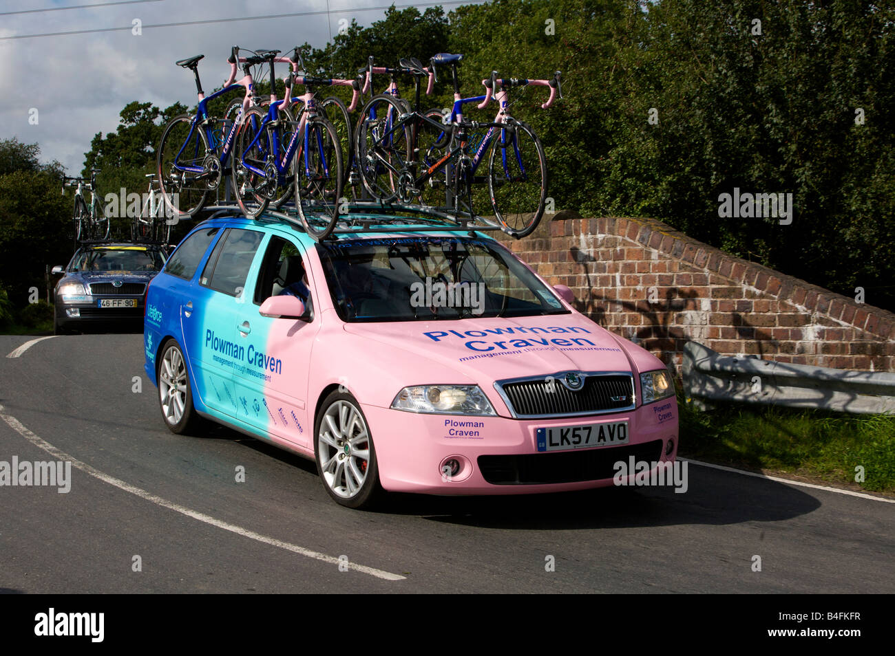 Tour of Britain support car Stock Photo - Alamy
