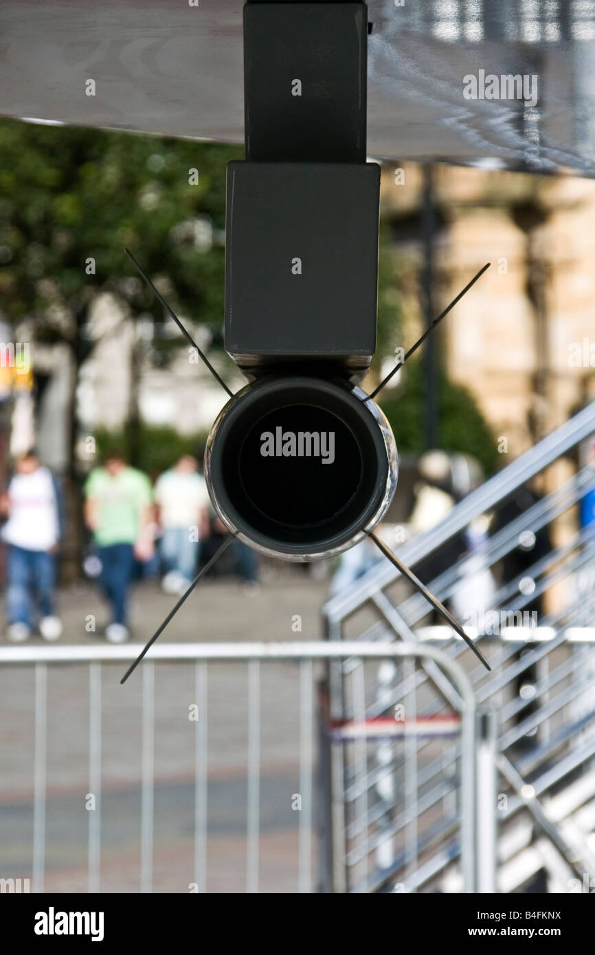 Rear view of a missile on the new jet fighter Typhoon in Dundee,UK ...