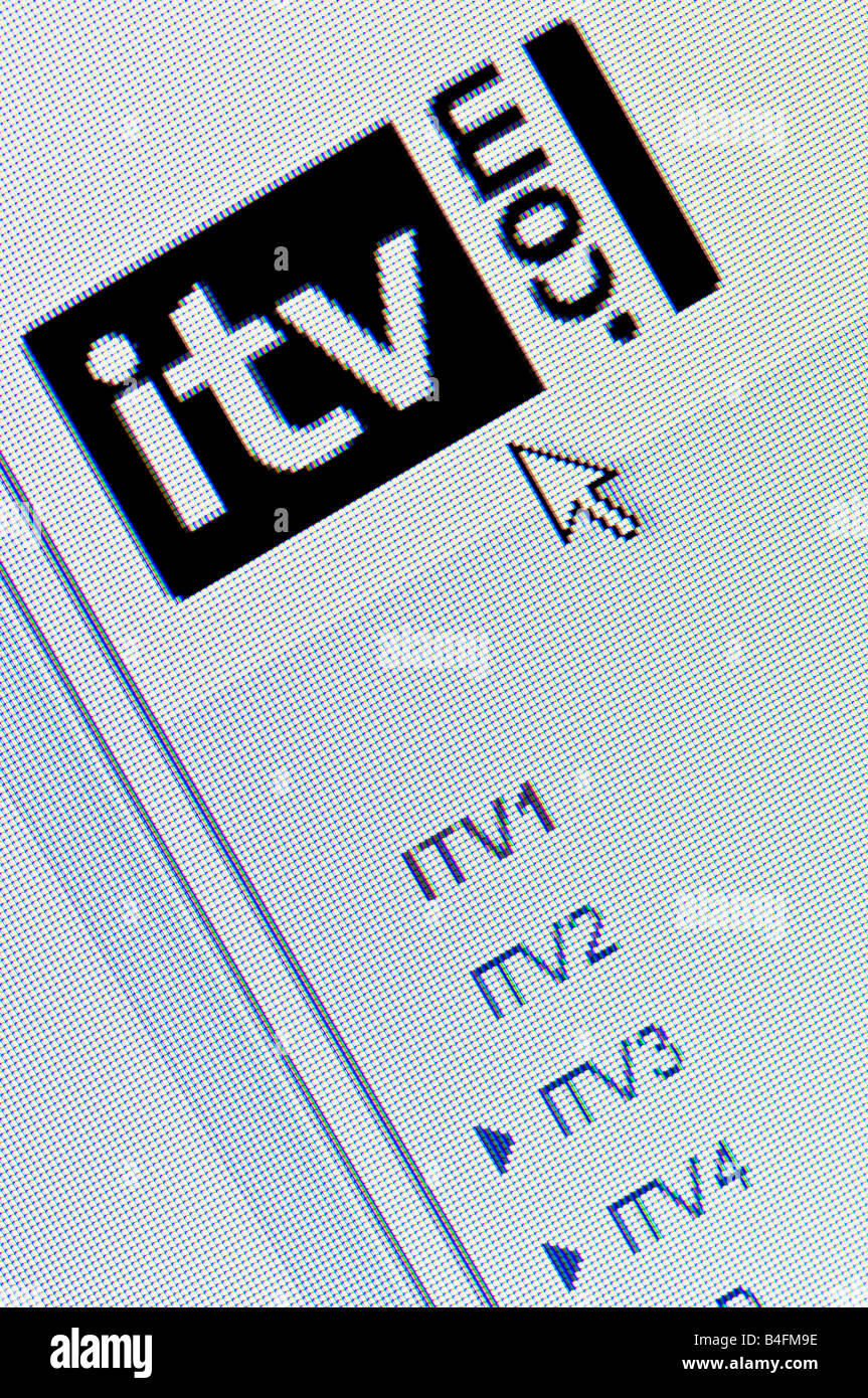 Macro screenshot of ITV website (Editorial use only Stock Photo - Alamy