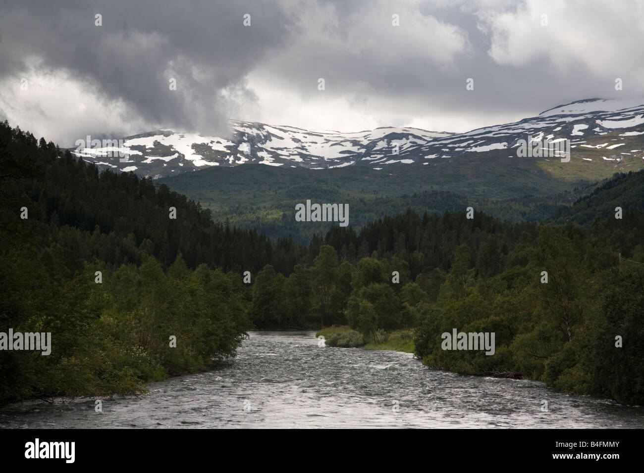 Norway fjell and mountain stream Voss Stock Photo - Alamy