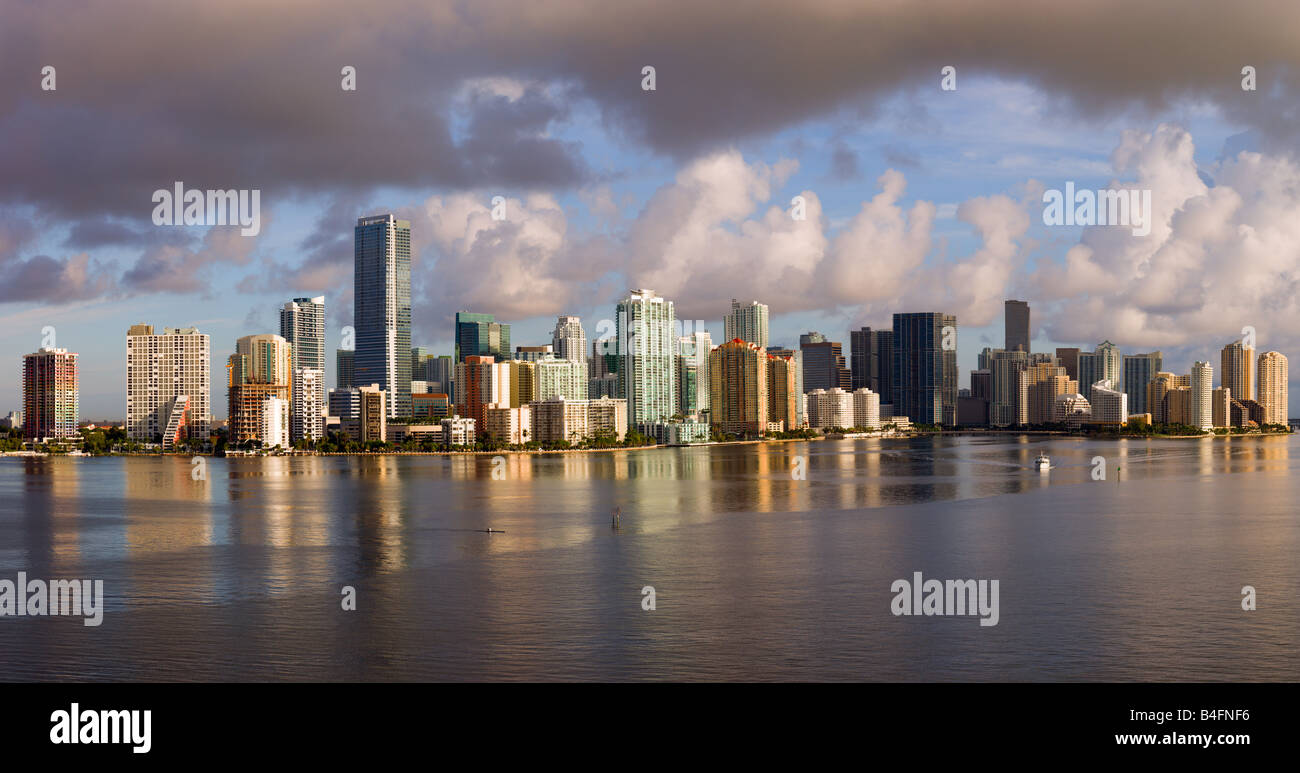 Dramatic panoramic view of the downtown Miami bayfront Stock Photo - Alamy