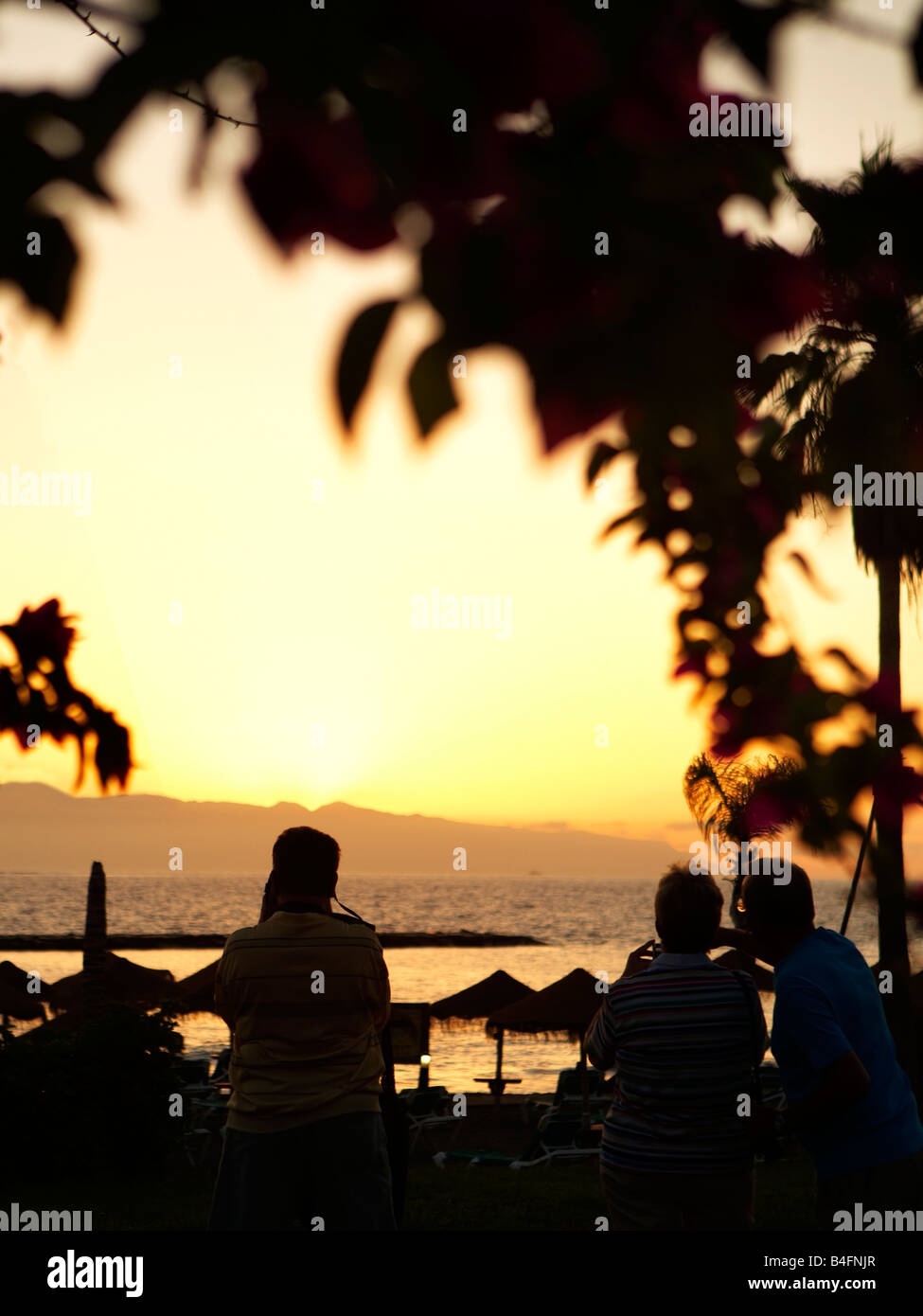 Sunset on Tenerife beach Stock Photo - Alamy