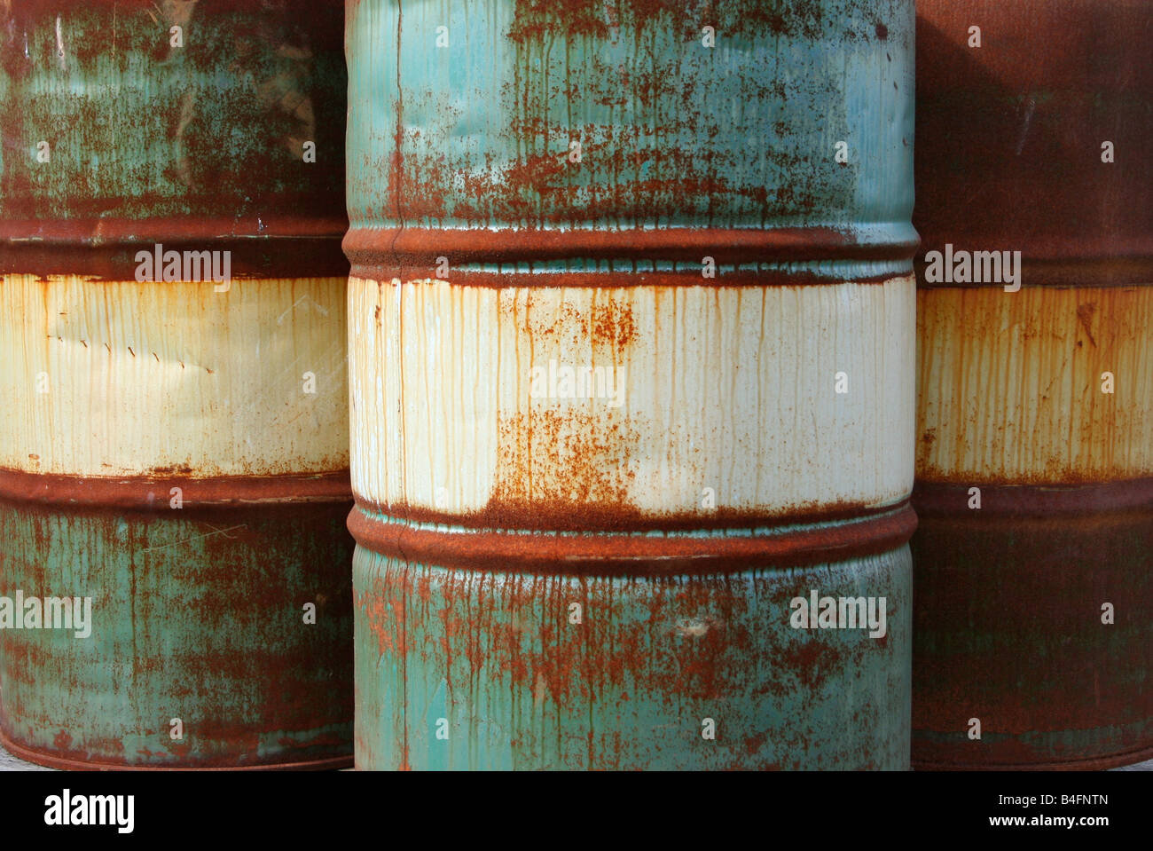 Rusty Oil Barrels Stock Photo - Alamy