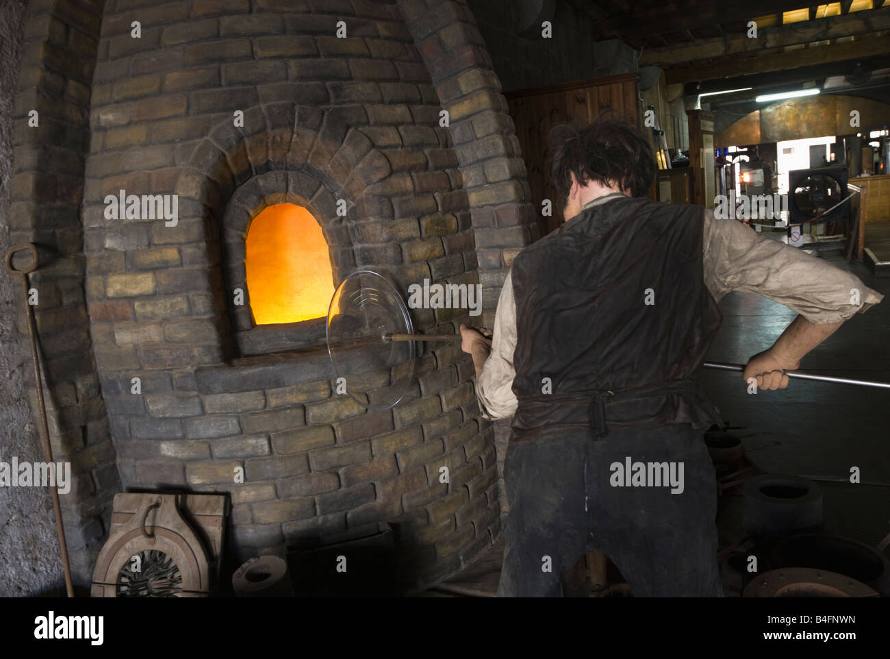 Gibraltar. Tableau of 19th century glass making in Gibraltar Crystal ...