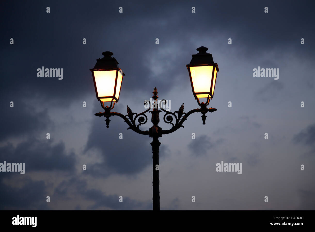 Street lights at dusk Stock Photo - Alamy