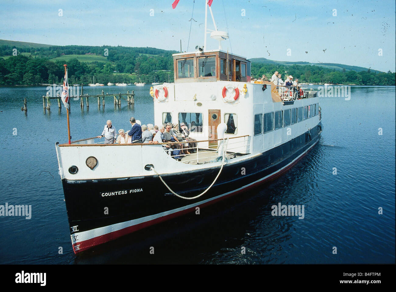 Ship Countess Fiona cruising boat with tourists August 1989 Stock Photo ...