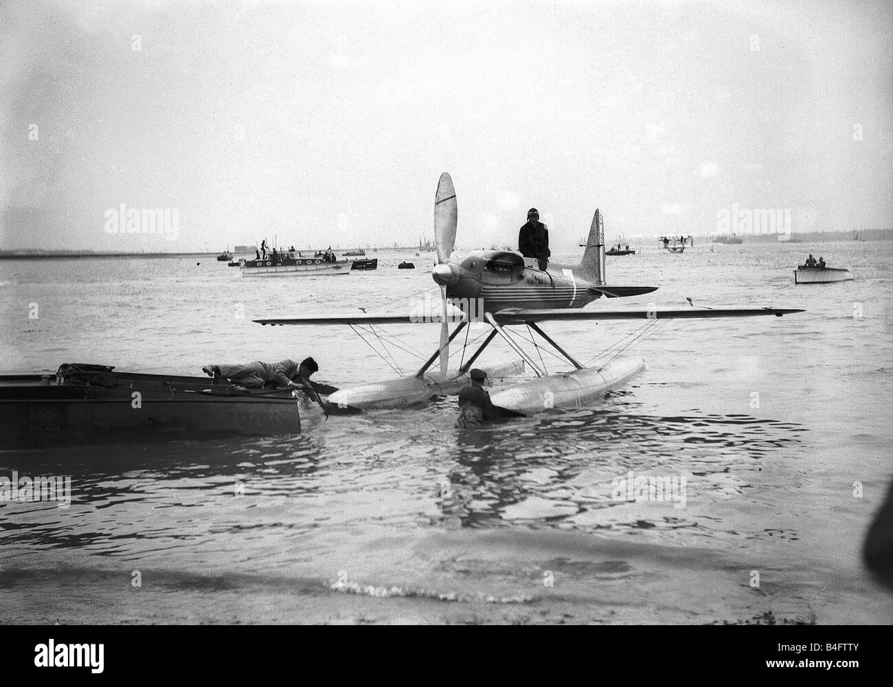 A Supermarine S6B Seaplane powered by a Rolls Royce engine seen here ...