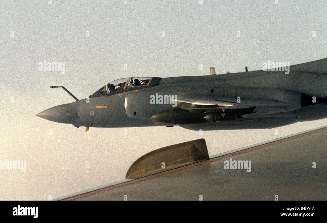 A Royal Air Force BAe Buccaneer S2B of 12 Squadron breaks away after ...