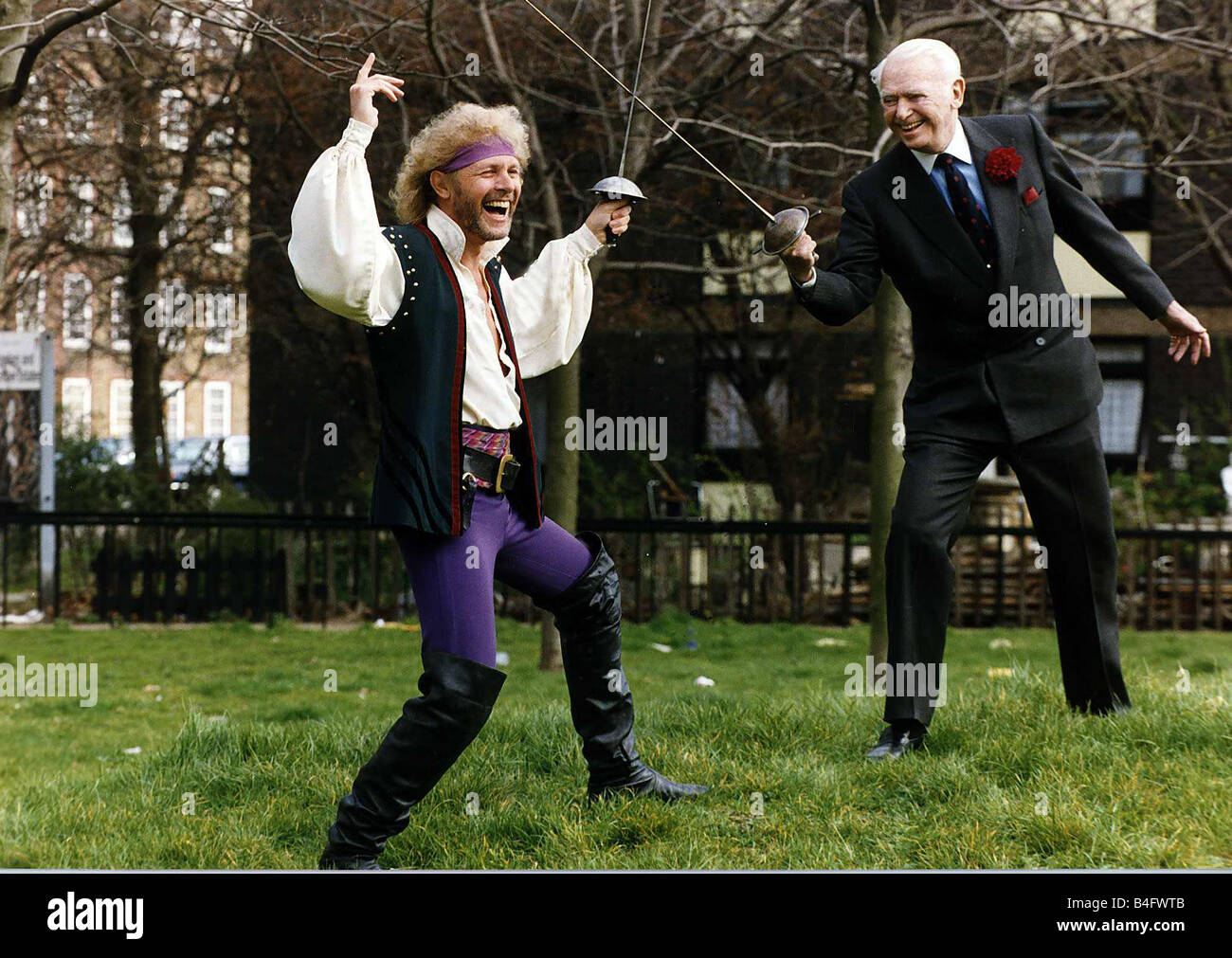 Paul Nicholas Actor With Douglas Fairbanks Jr fencing Mirrorpix Stock ...