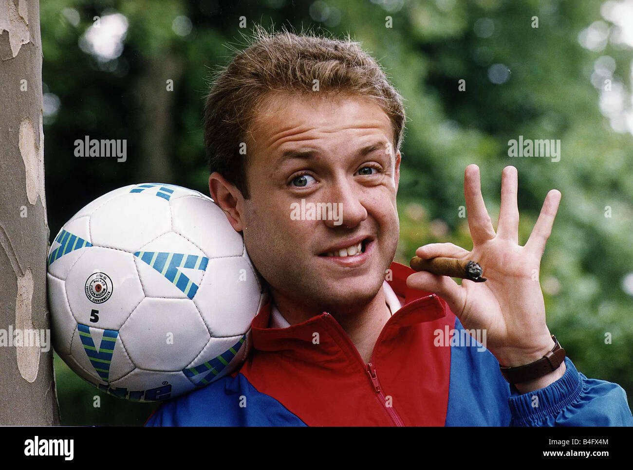 Mark Burdis Actor Holding football and cigar Dbase Mirrorpix Stock ...