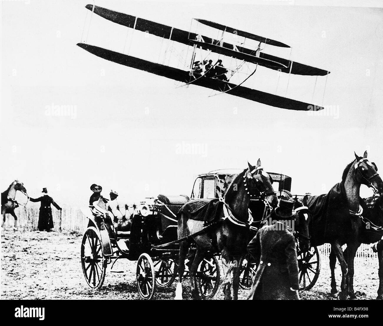 Aircraft Old Personals Mr Wilbur Wright in full flight 1909 Stock Photo ...