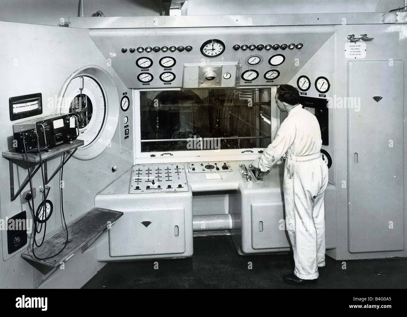 Control Panel for an Avon jet engine on test in the Rolls Royce factory ...