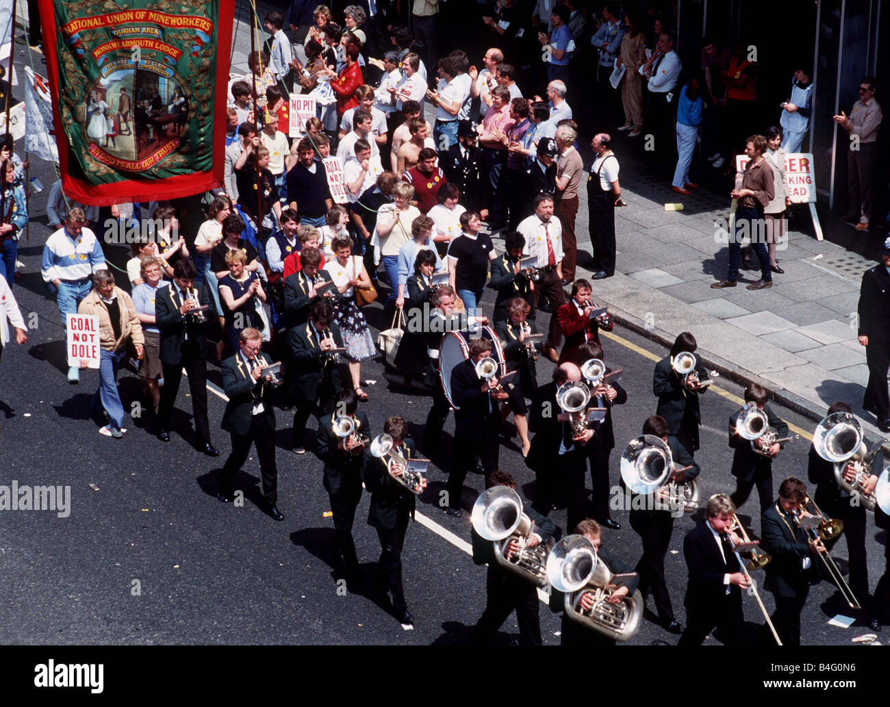 Striking miners march through London June 1984 Stock Photo - Alamy