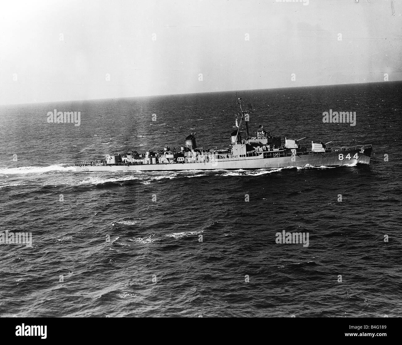 Destroyer searching for the missing submarine HMS Affray which failed ...
