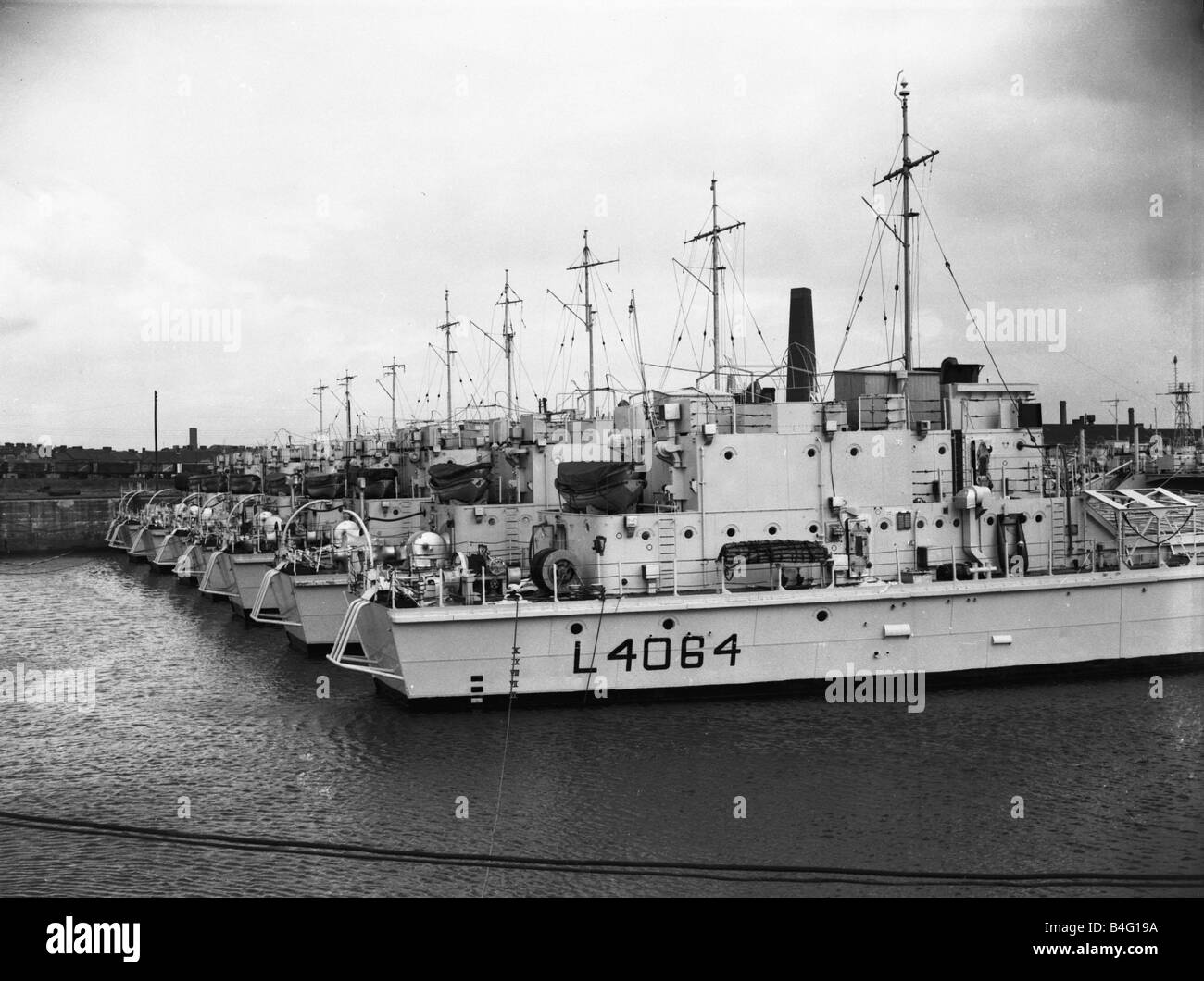 Suez Crisis 1956 British landing craft at anchor are checked and ...