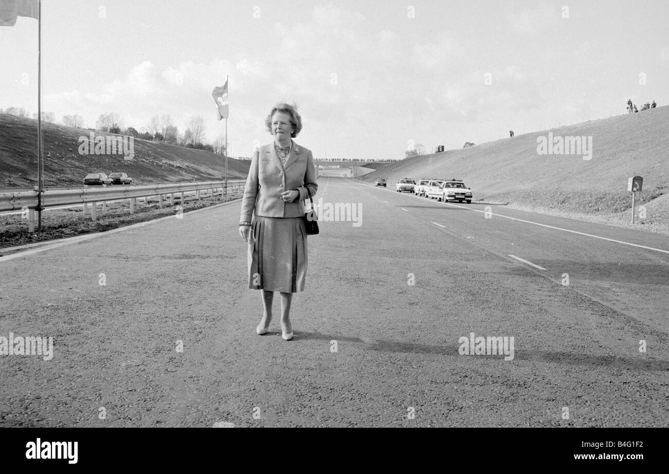 Margaret Thatcher seen here opening the final section of the M25 ...