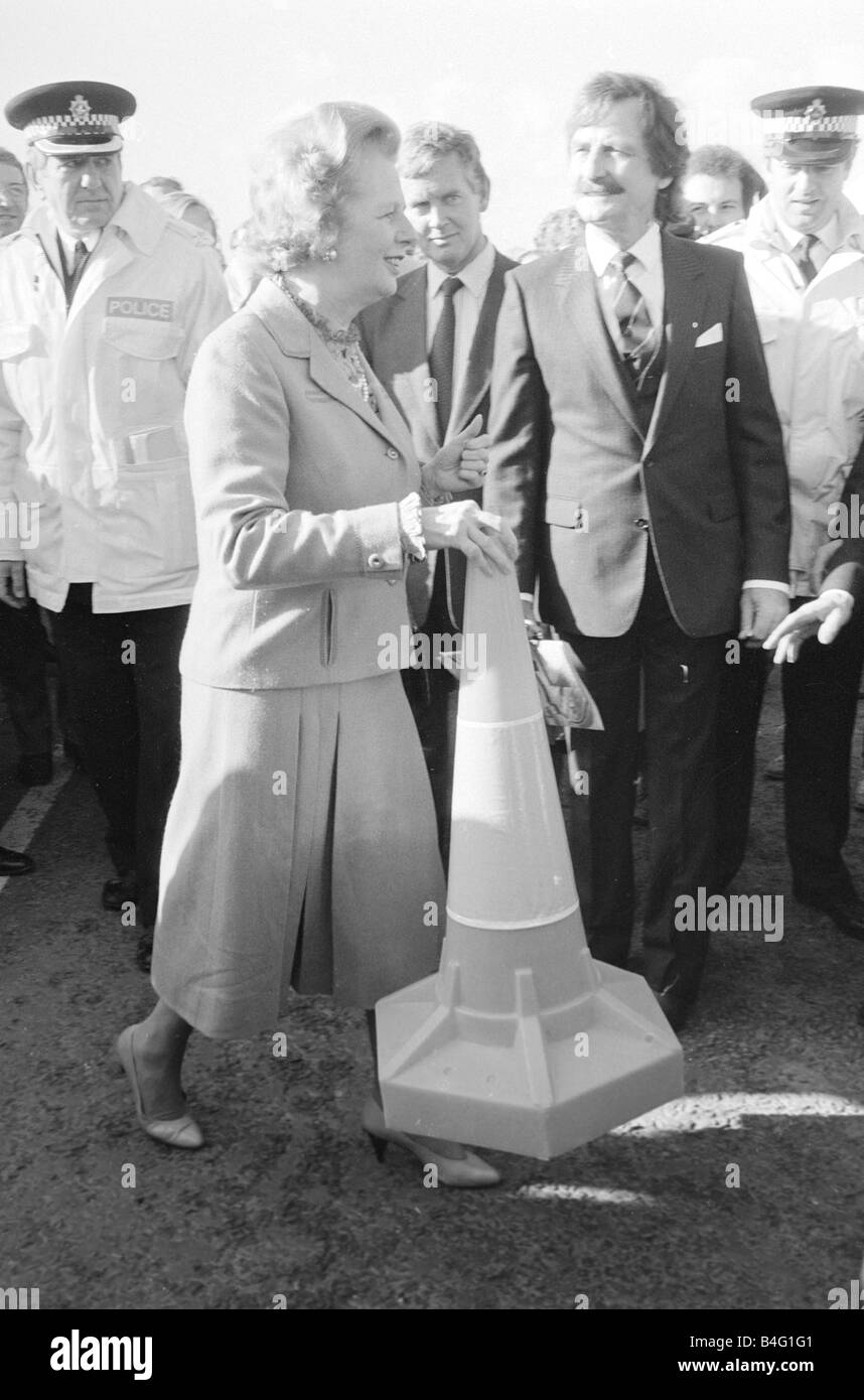 Margaret Thatcher seen here opening the final section of the M25 ...