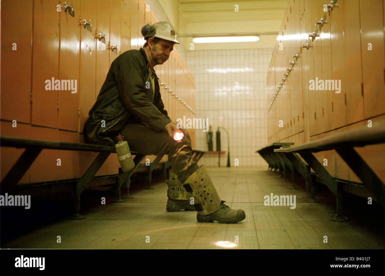 A coal miner at Ellington Colliery in Northumberland sitting in the ...
