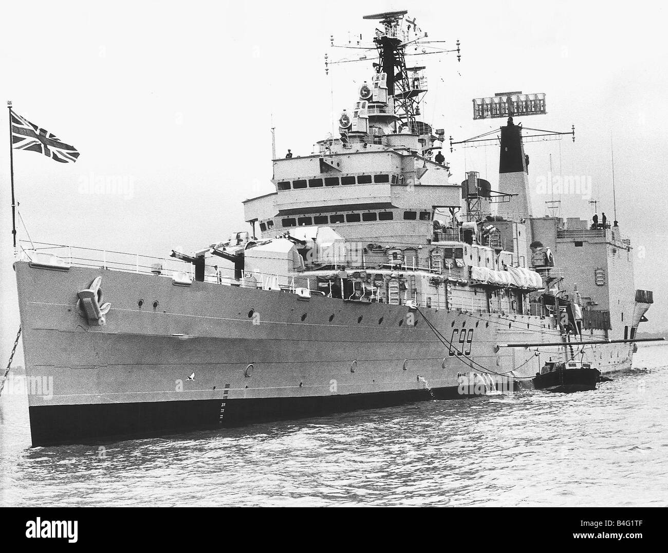 HMS Blake Helicopter Cruiser May 1969 at anchor off Spithead before the ...