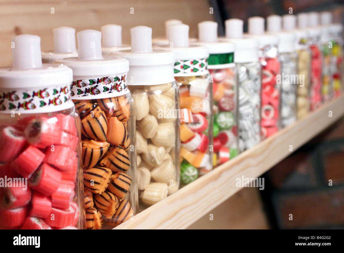 Thousands of sweets in jars line the shelves at Aunt Sandra s Candy ...