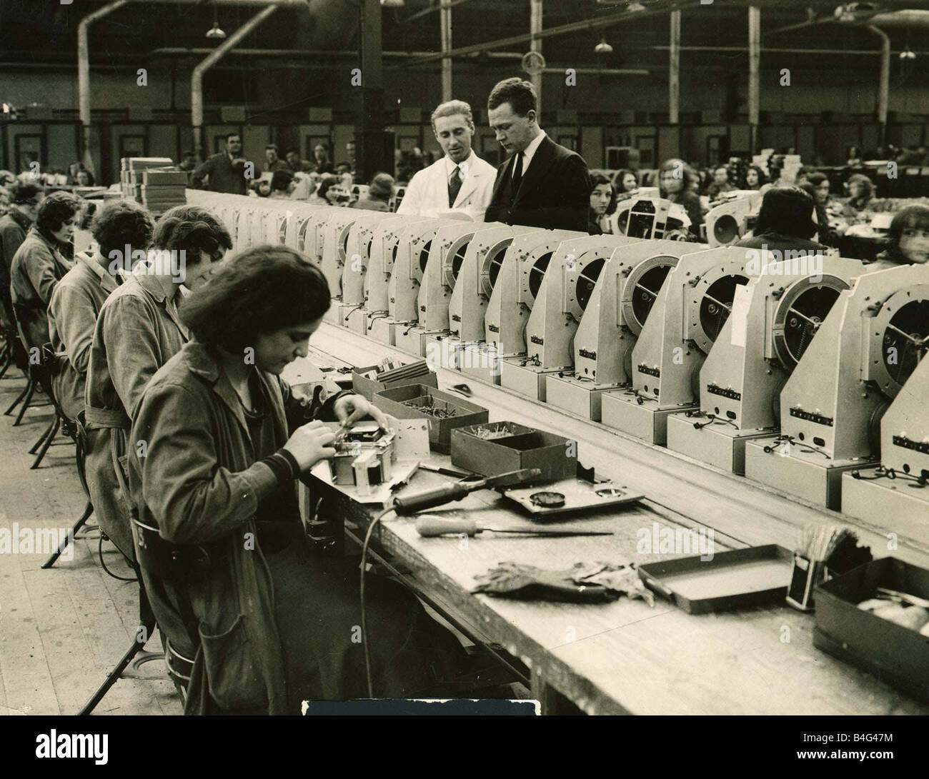 Ekco Wirless Manufactures at work at their desks on the production line ...