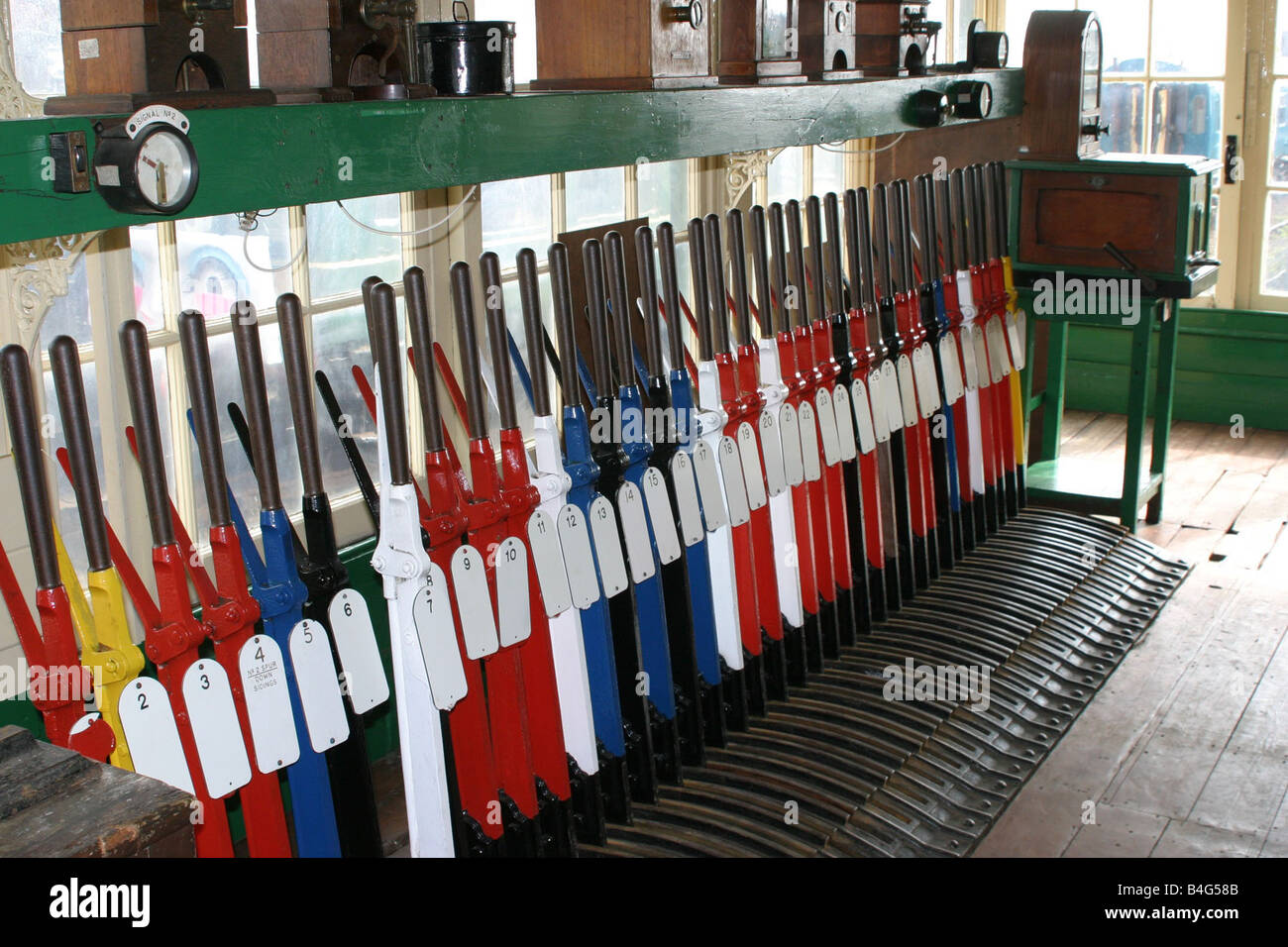 Railway Signals Levers July 2003 Stock Photo - Alamy