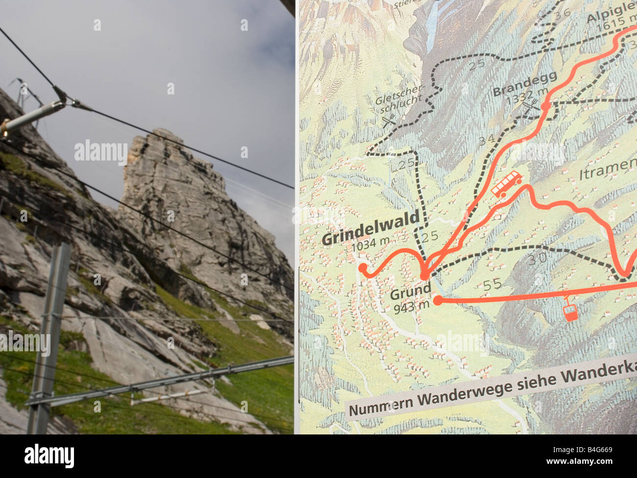 Eiger mountain map hi-res stock photography and images - Alamy