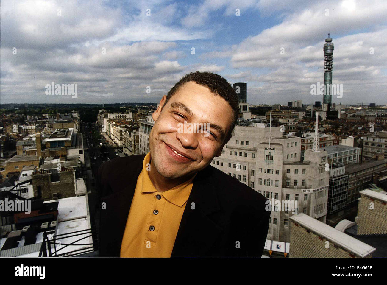 Craig Charles Actor TV Presenter above London skyline Stock Photo - Alamy