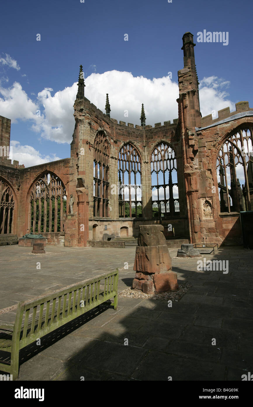 City of Coventry, England. The Second World War (WWII) bombed roofless ...