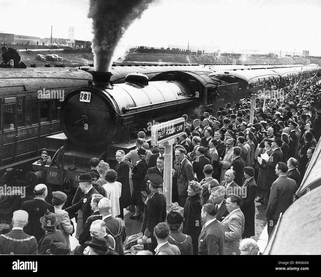 The first train to depart from Butlins Filey Holiday Camp railway ...