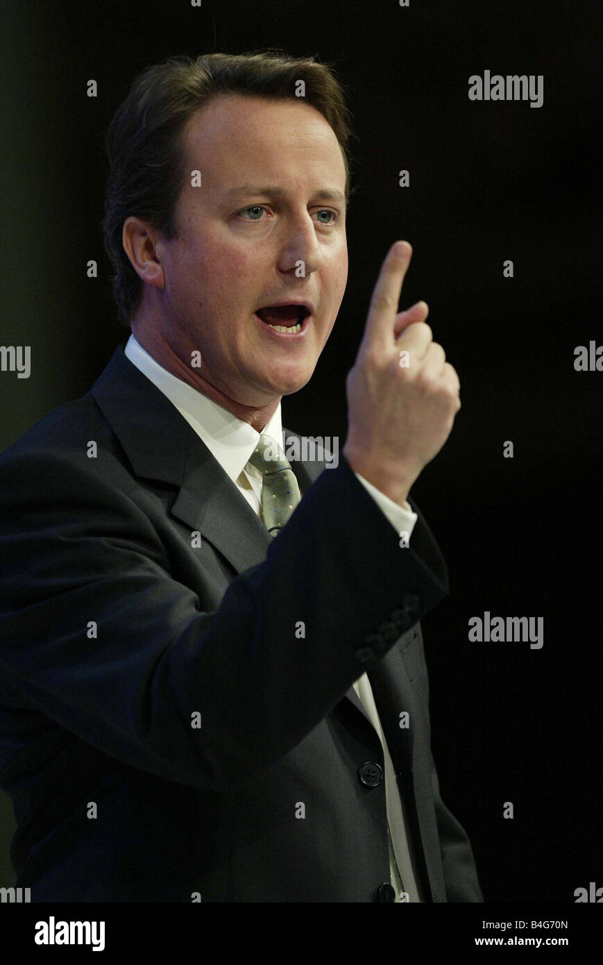 2005 Tory party leader contender David Cameron seen here delivering his ...
