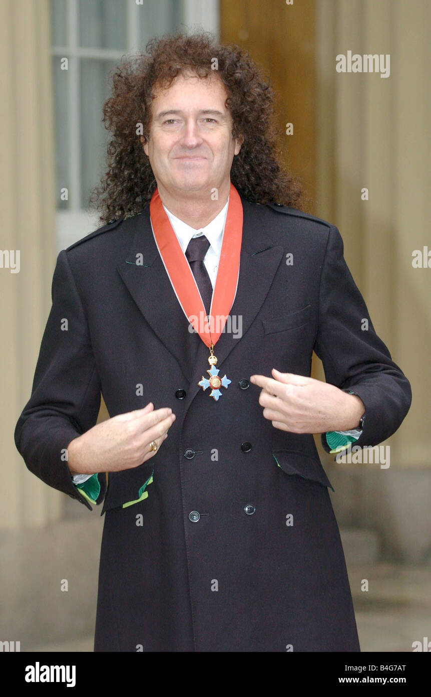Brian May seen here in the courtyard of Buckingham Palace following the ...